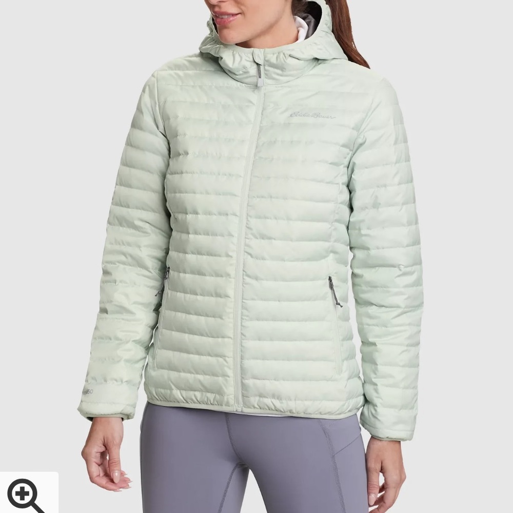 Eddie Bauer Down Puffy Hooded Jacket Medium - Gem